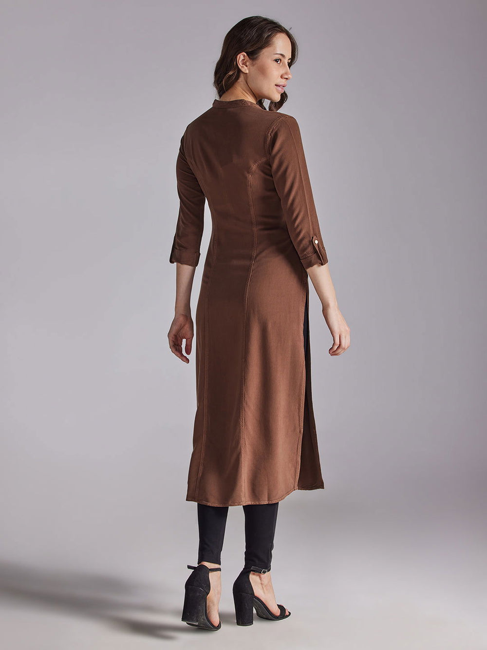 Identiti Women Solid Indo Western Tunic - Snuf.